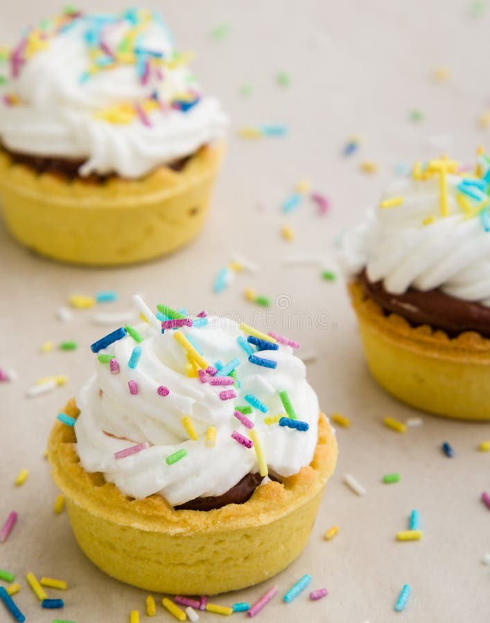 Mini Tart with Color Ornaments Stock Image - Image of baked, custard ...