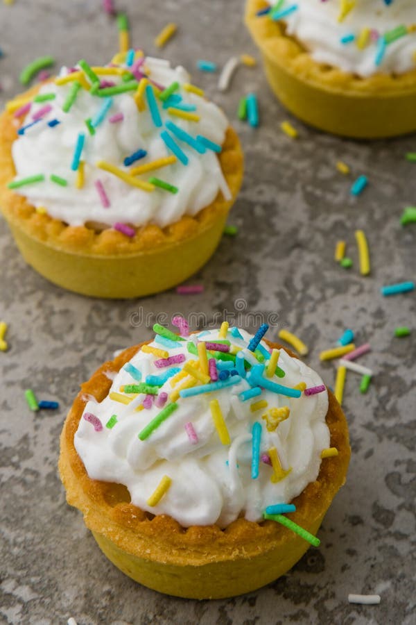 Mini Tart with Color Ornaments Stock Image - Image of cream, cake: 88831913