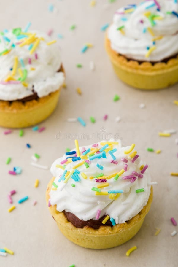 Mini Tart with Color Ornaments Stock Photo - Image of crust, rustic ...