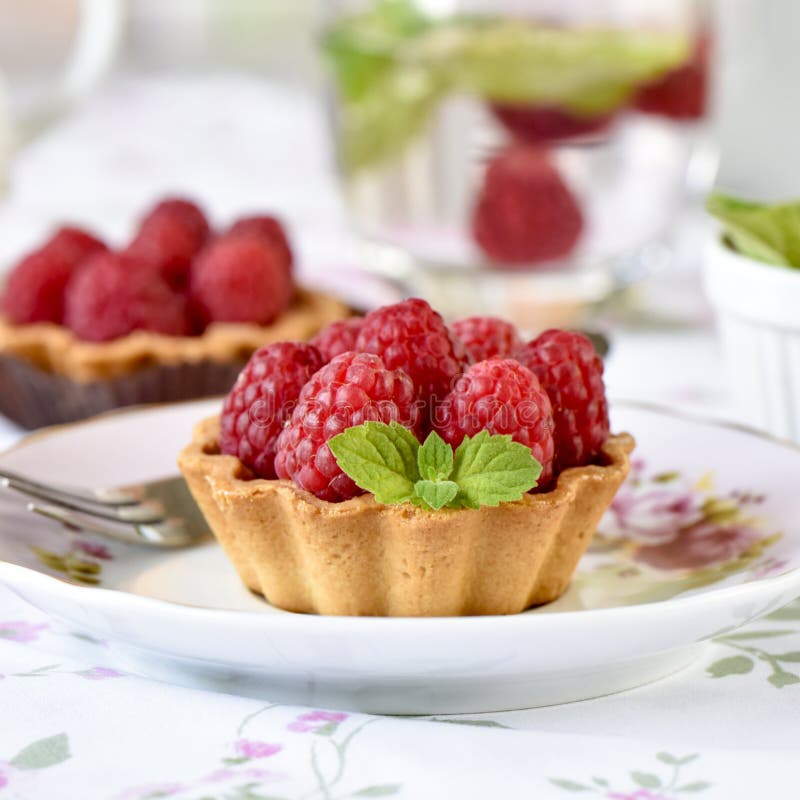 Mini Tarts with Raspberries Fruits Stock Image - Image of mini ...