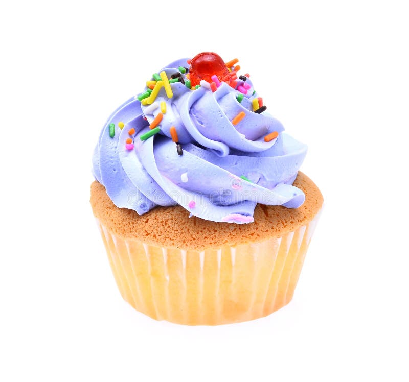 Mini Tasty Cupcake Isolated on White Background Stock Image - Image of ...