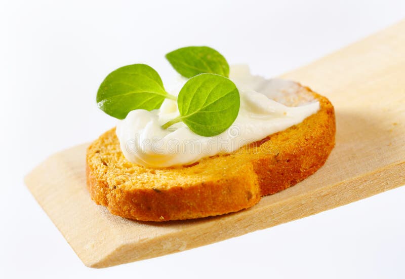 Mini Toast with Cream Cheese Stock Image - Image of appetizer, shot ...