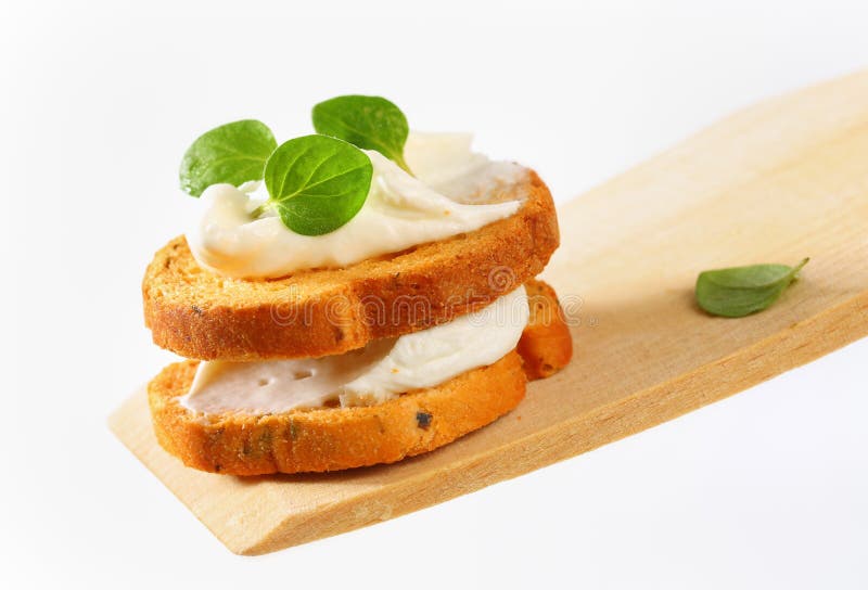 Mini Toasts with Cream Cheese Stock Photo - Image of baked, mini: 31863626