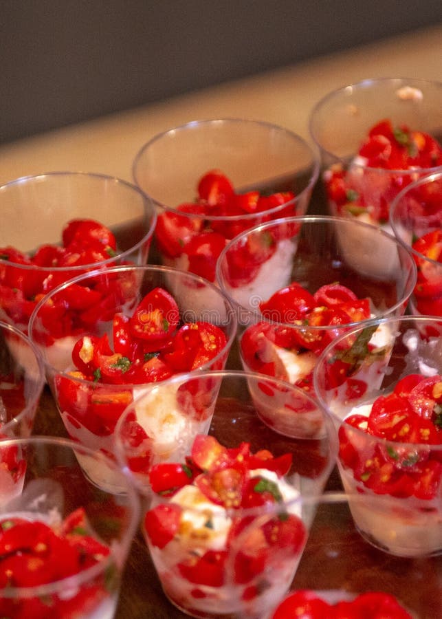 Mini tomato caprese cups stock image. Image of ricotta - 122034177