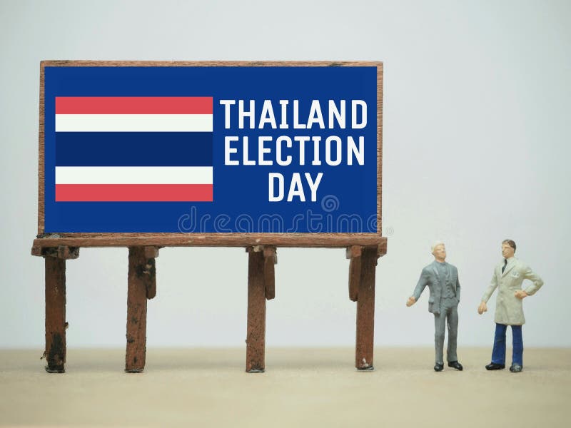 Mini Toy at Table with White Background. Thailand Election Day Concept ...