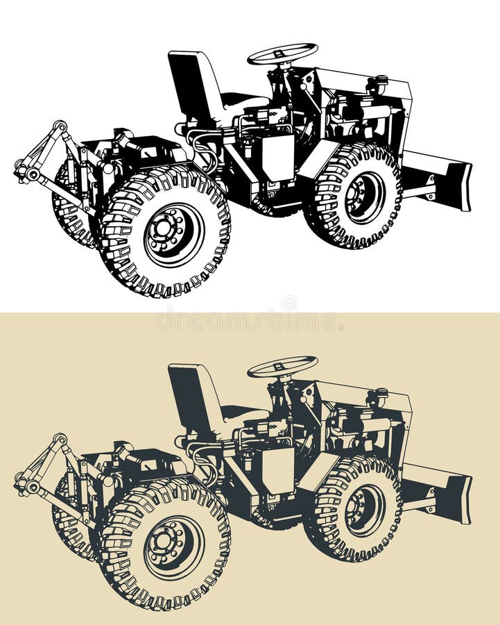 Mini tractor illustrations stock vector. Illustration of design - 299459938