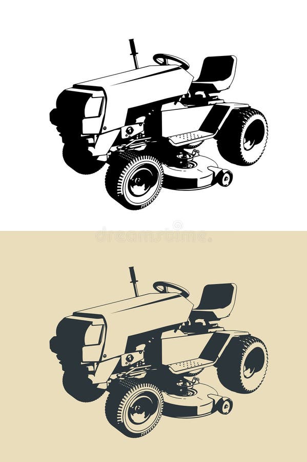 Mini tractor lawn mower stock vector. Illustration of symbol - 384276349