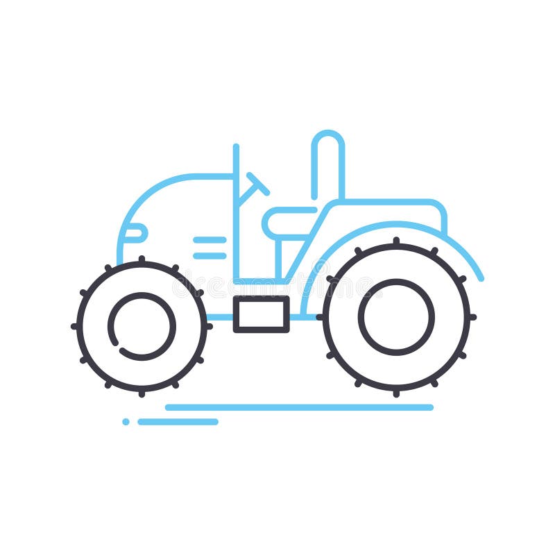 Mini Tractor Line Icon, Outline Symbol, Vector Illustration, Concept ... Mini Tractor Line Icon, Outline Symbol, Vector Illustration, Concept ...