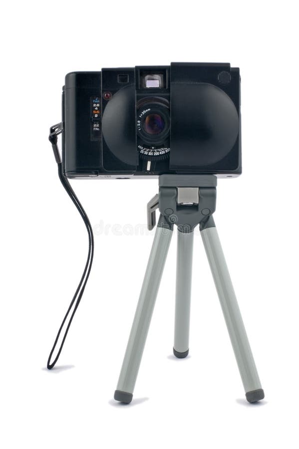 Mini tripod with camera stock photo. Image of film, metal - 4736756