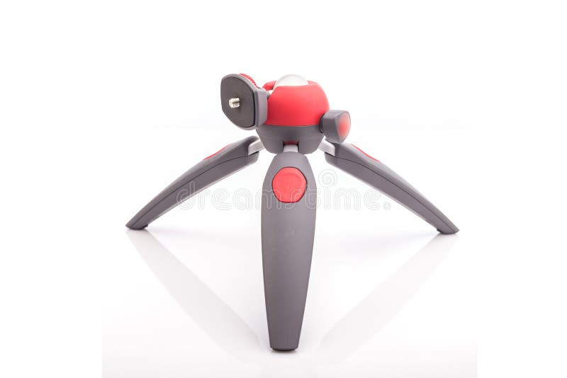Mini Tripod for Camera Isolated on White Background Stock Photo - Image ...