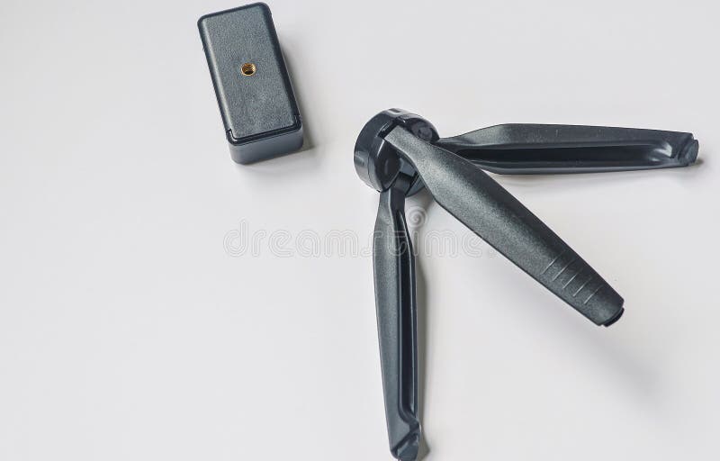Mini Tripod with Cell Phone Holder, Technology Concept Stock Photo ...