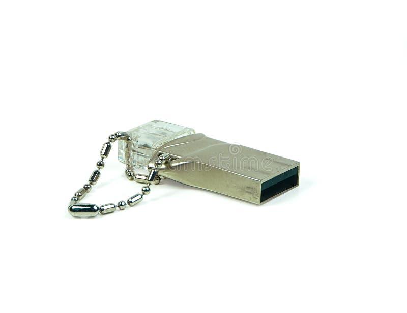 Mini USB Flash Drive Isolated on White Background Stock Image - Image ...