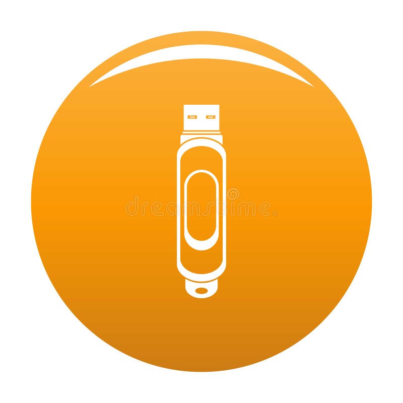 Mini Usb Icon Vector Orange Stock Vector - Illustration of memory ...