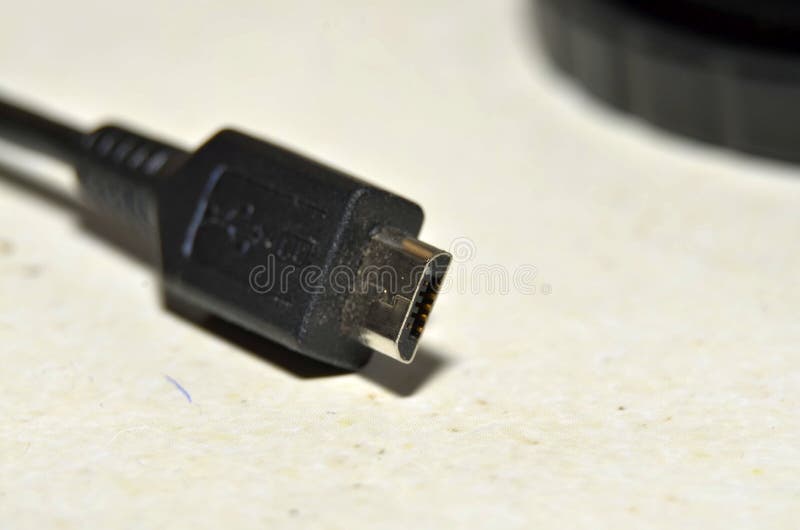 Mini USB Power Adapter, Close Up Photo Tip To Connect the Phone. Stock ...