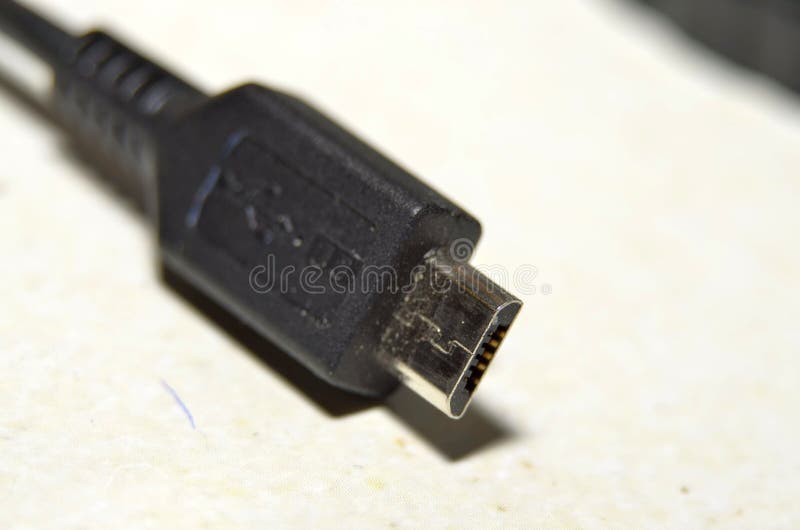Mini USB Power Adapter, Close Up Photo Tip To Connect the Phone. Stock ...