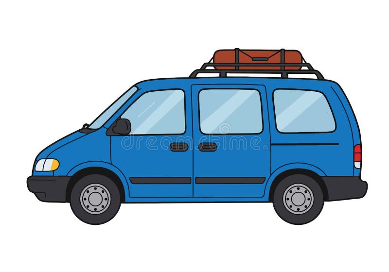 Mini Van Clip Art. stock illustration. Illustration of drawing - 359355094