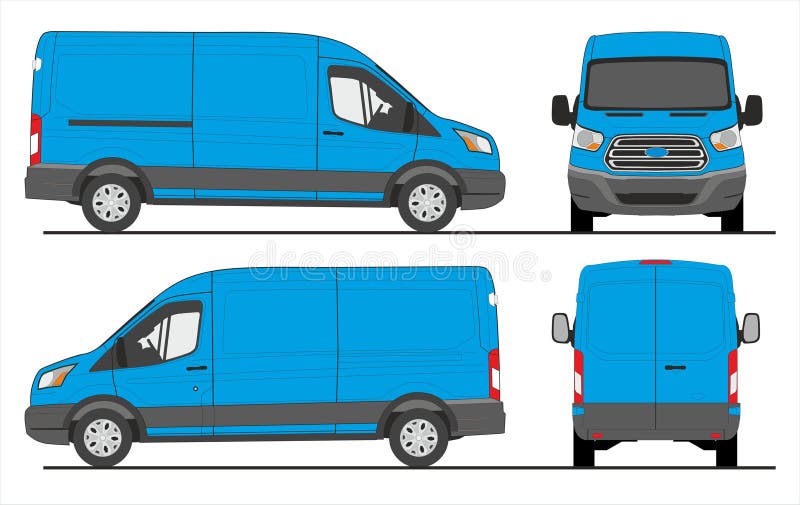 Ford Transit Delivery Van 2015 Stock Vector - Illustration of sprinter ...