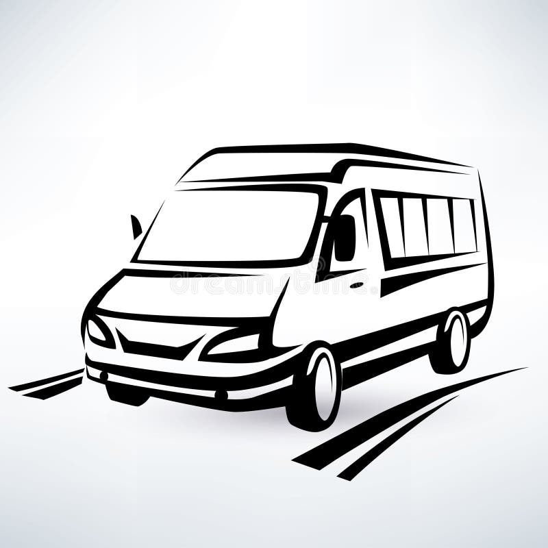 Mini van outlined sketch stock vector. Illustration of transport - 40775043