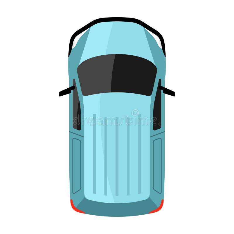 Mini Van Top View Vector Illustration. Mini Bus Illustration. Stock ...