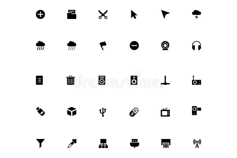 Mini Vector Icons 4 stock abbildung. Illustration von trichter - 69764959