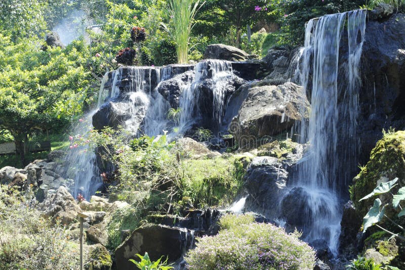 Mini waterfall in Bandung stock image. Image of bandung - 202714875