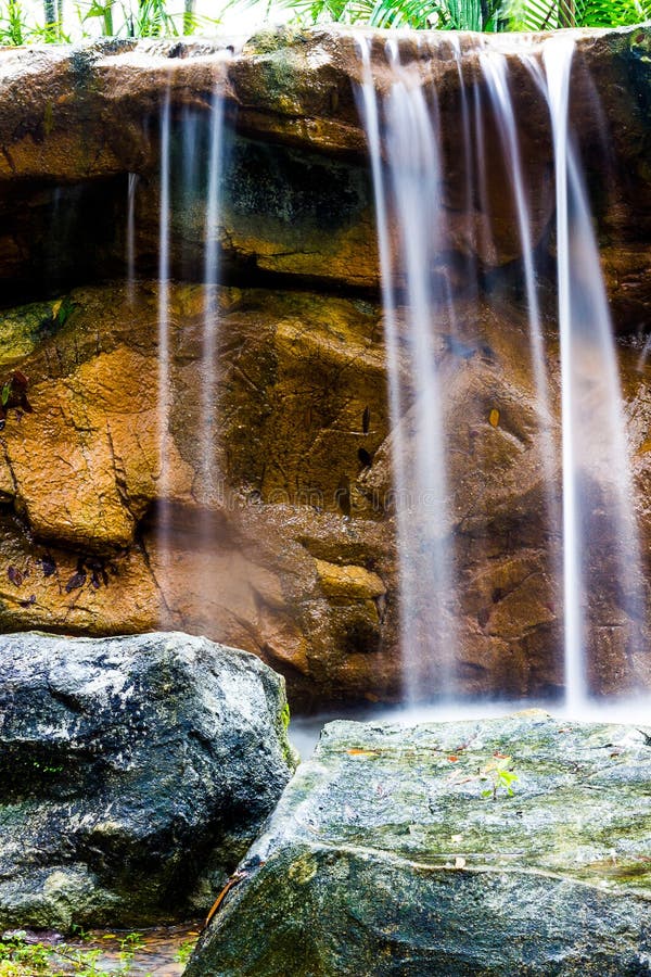 Mini-Waterfall stock image. Image of stone, smooth, nature - 63195403