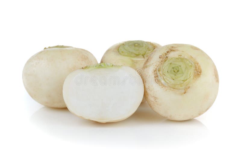 Mini White Turnips on White Background Stock Image - Image of ...