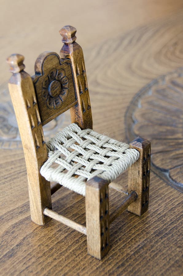 Mini Wooden Hand Made Chair Stock Photo - Image of front, greek: 43197744