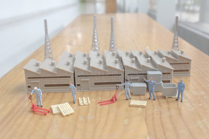 The Mini Worker with Lifting Tools Isolated with Clipping Stock Photo ...