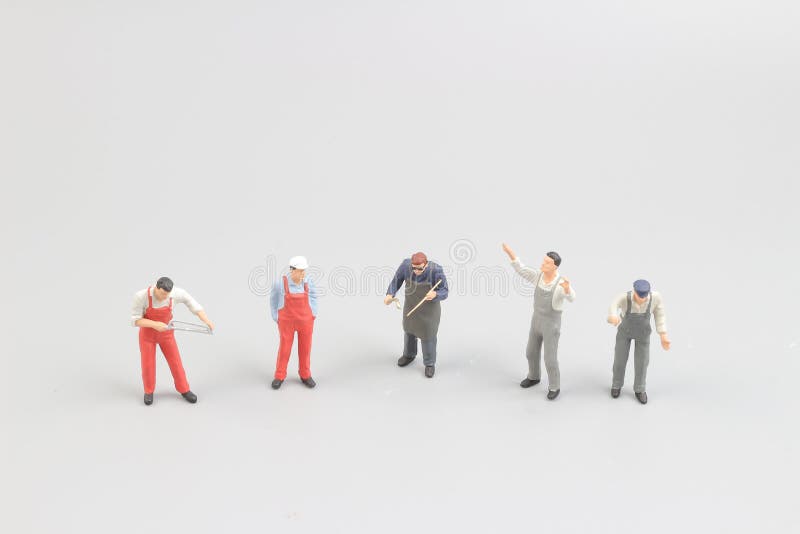 The Mini Workers Isolate on White Back Ground Stock Photo - Image of ...