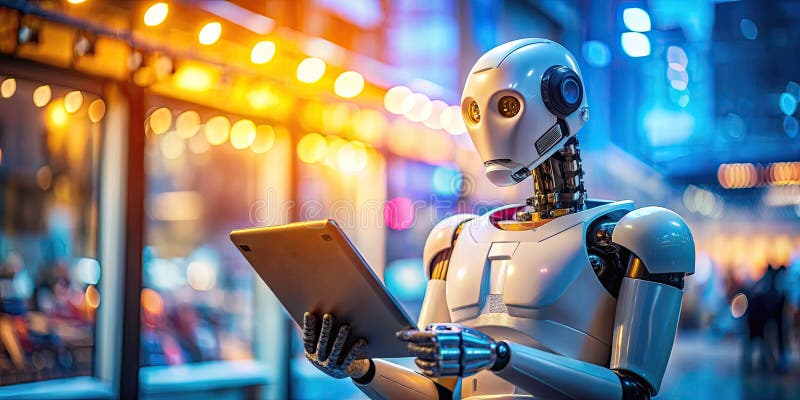 Miniature AI Robot Performs Precision Tasks on a Tablet a TiltShift ...