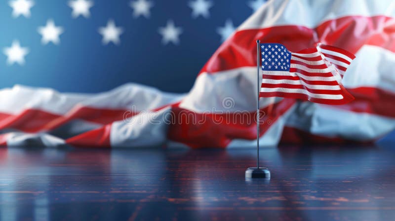 A Miniature of the American Flag Stock Image - Image of modern ...