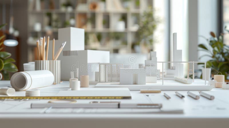 The Architectural Desk Setup. AI Generated Stock Image - Image of ...