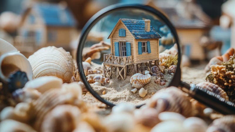 A Miniature Beach House Surrounded by Seashells Highlights Creativity ...