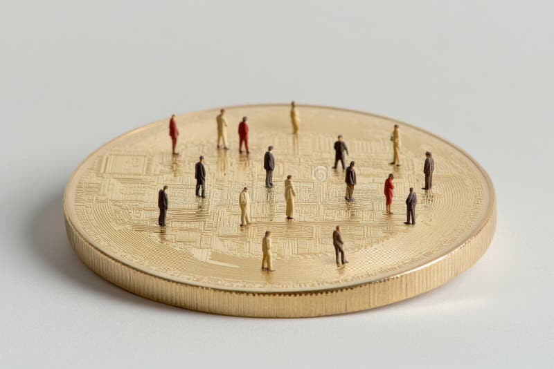 Miniature Bitcoin City Built on the Surface of a Large Coin, Tiny ...