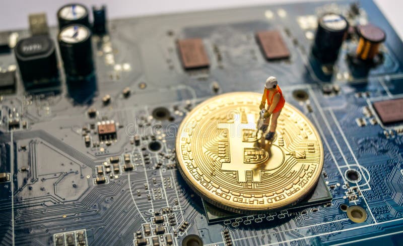 Miniature bitcoin miner stock photo. Image of concept - 126975260
