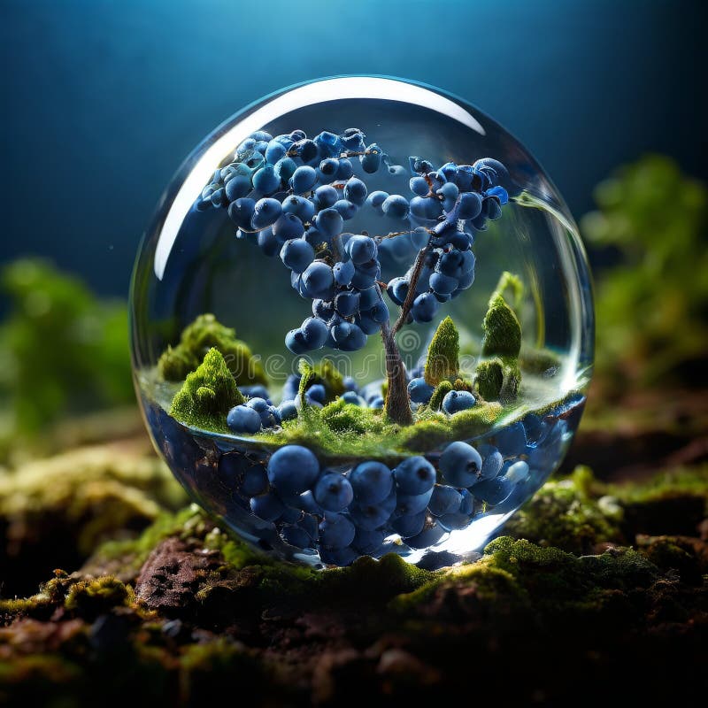 Miniature Tree Glass Sphere Mossy Surface Stock Photos - Free & Royalty ...