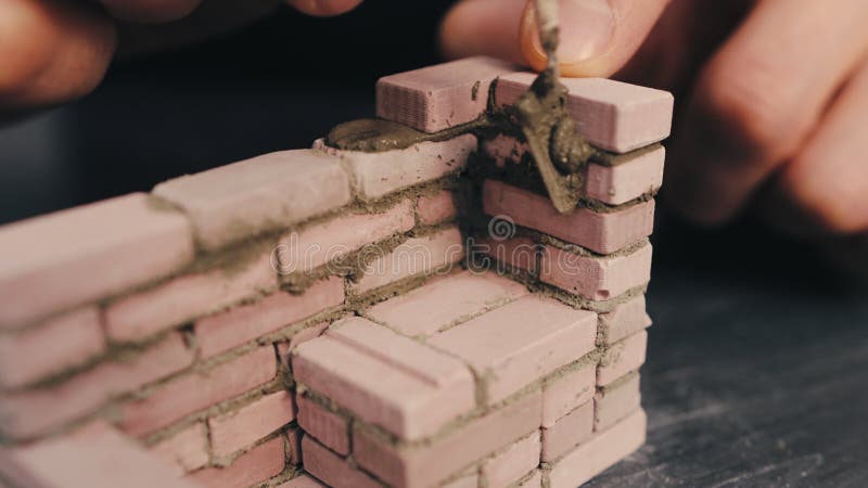 Miniature Brick House Construction with Trowel - Tiny Brickwork and ...