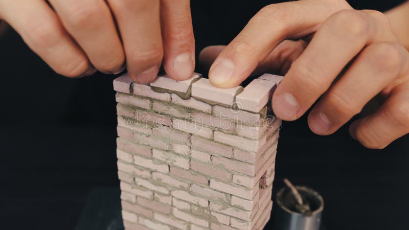 Miniature Brick House Construction with Trowel - Tiny Brickwork and ...