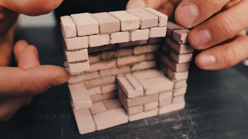 Miniature Brick House Construction with Trowel - Tiny Brickwork and ...