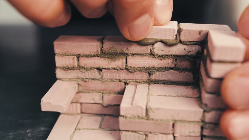 Miniature Brick House Construction with Trowel - Tiny Brickwork and ...