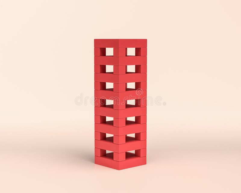 Miniature Building, 3d Icon, Monochrome Red Color, Flat and Solid Style ...