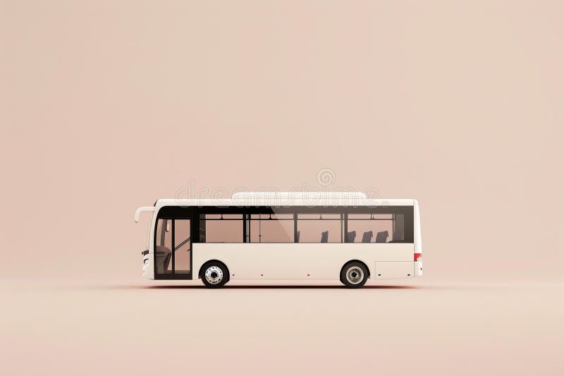 Miniature Bus on Soft Beige Background Stock Image - Image of ...