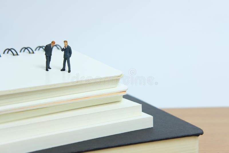 Miniature Business Concept - Thinking a Resolution. Mini Figure with ...