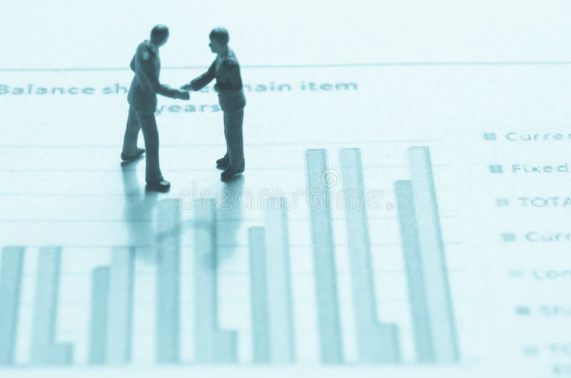 Miniature Business Man on the Graph Stock Photo - Image of chart, tool ...