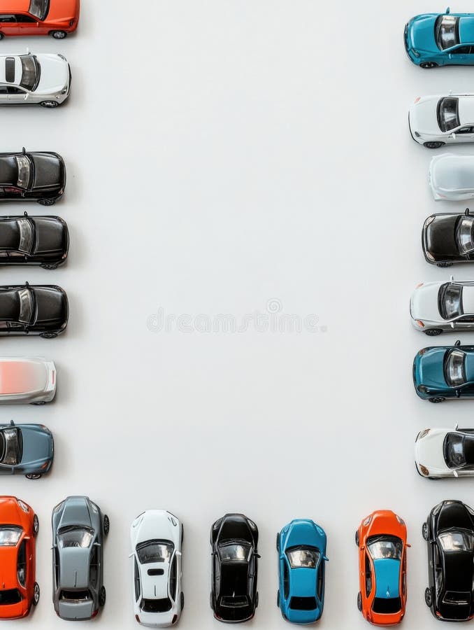 Miniature Car Models of Different Styles and Colors are Organized on a ...