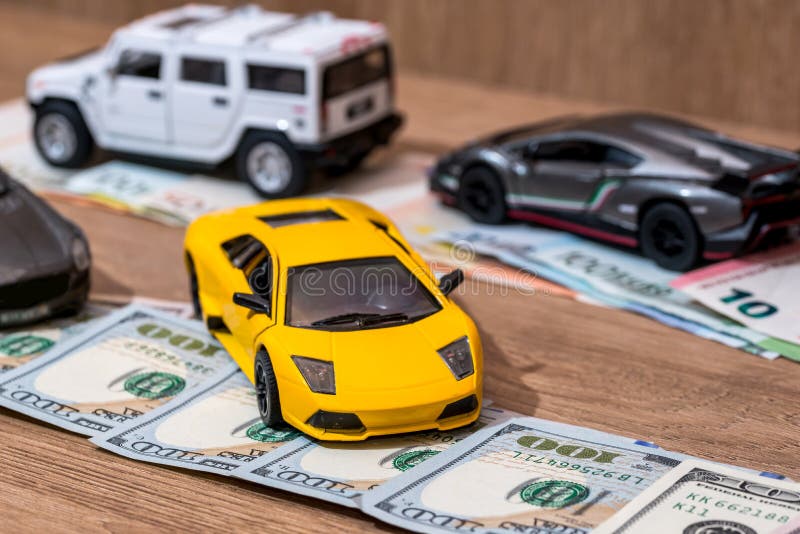 Miniature Cars and Money As Road Stock Photo - Image of wealth, euro ...