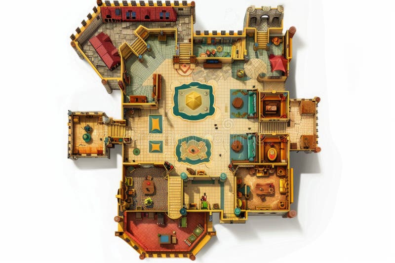 A Miniature Castle Model Sitting on a White Surface Stock Photo - Image ...