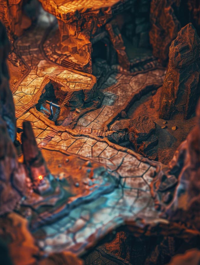 Miniature Cave Model with House Stock Image - Image of cave, craft ...