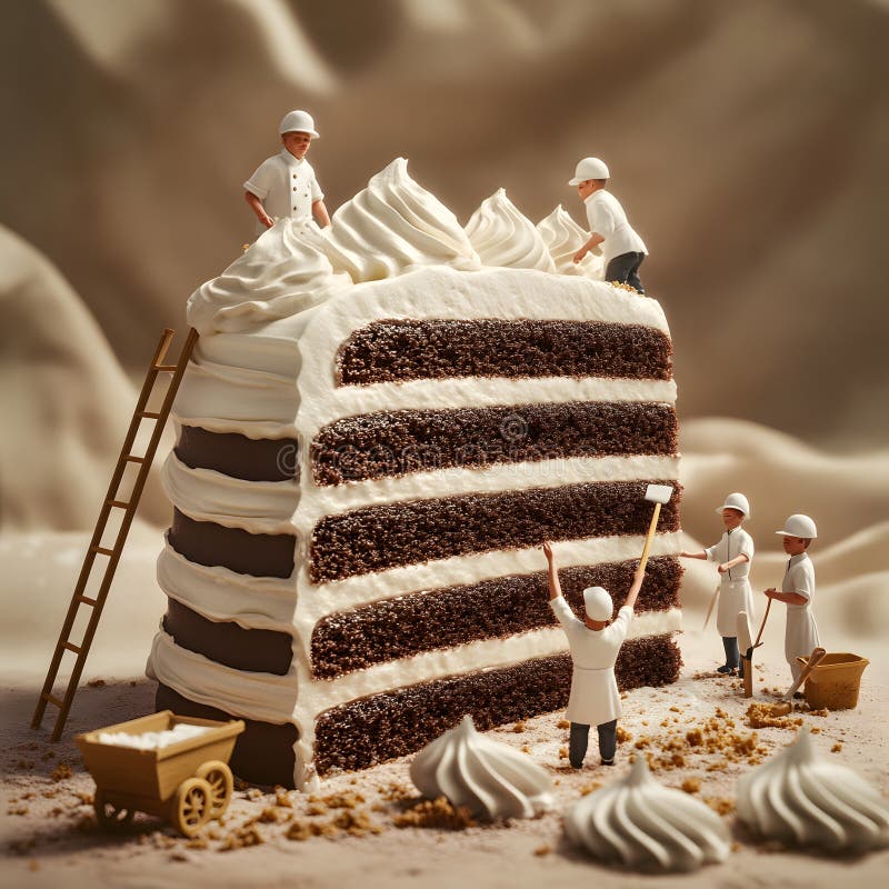Miniature Chefs Create a Giant Chocolate Cake in a Whimsical Bakery ...